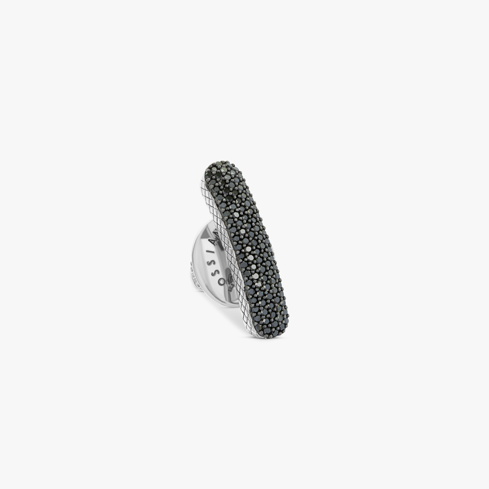 Baton Pin With Black Diamond In Sterling Silver – Tateossian London