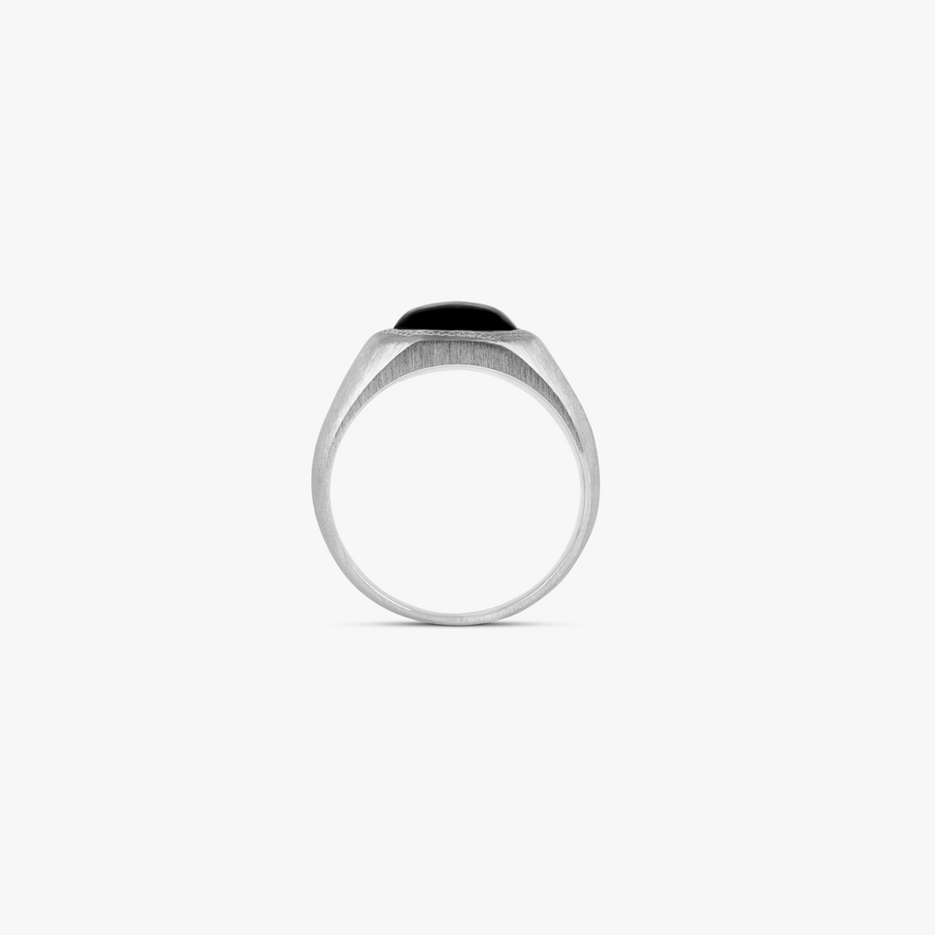 Onyx Doppione Signet Ring in Silver – Tateossian London