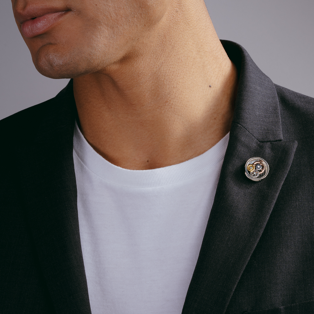 Carbon Fibre Gear Pin in Palladium Plated – Tateossian London