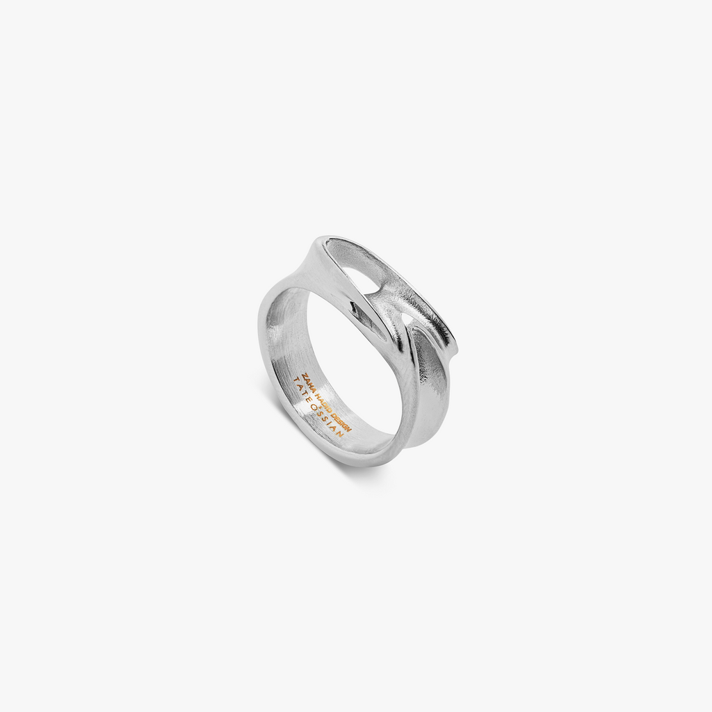 ZAHA HADID DESIGN Tyne Ring Palladium Plated Steel – Tateossian London